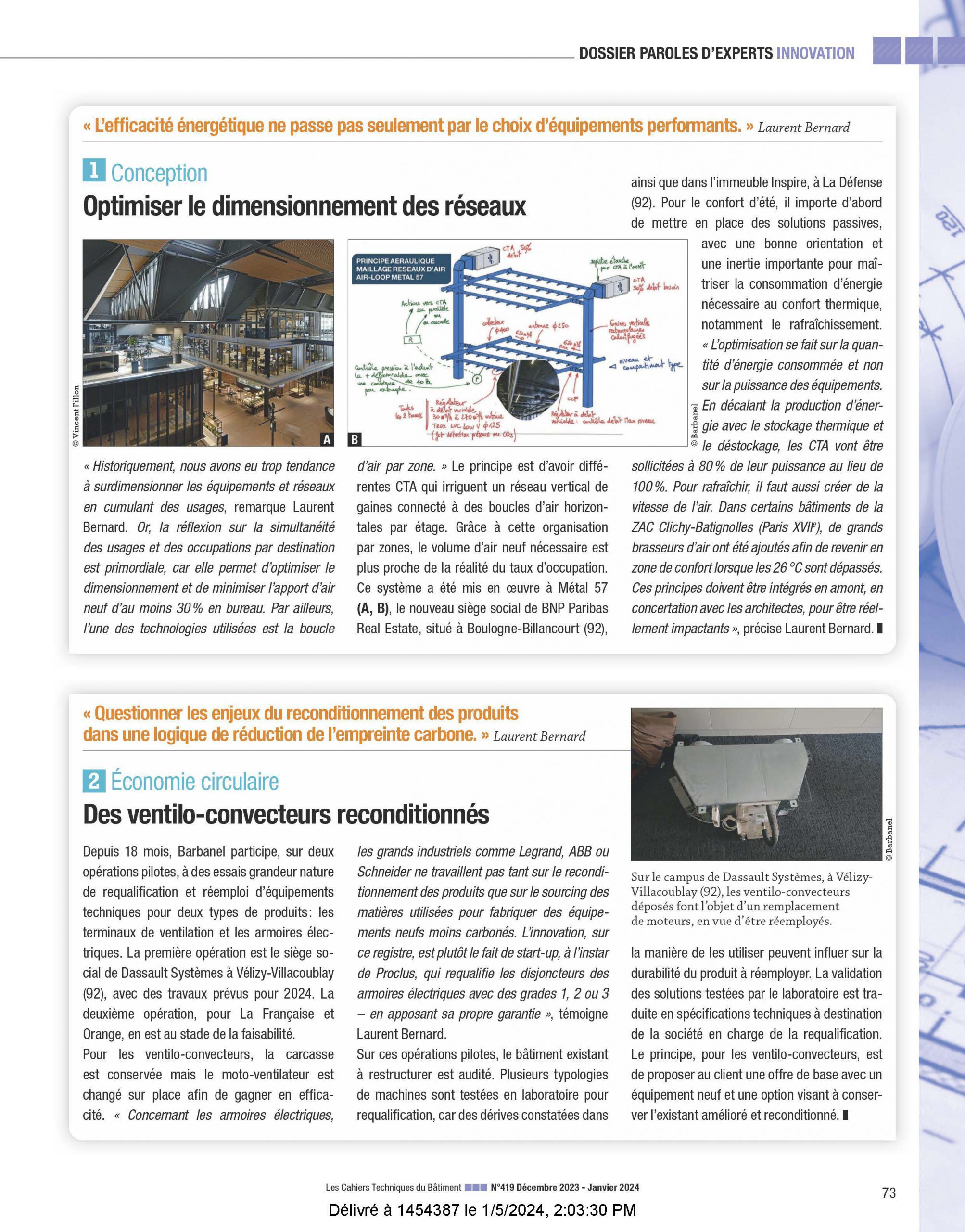 Parole d'expert : Laurent Bernard dans les Cahiers Techniques du ...